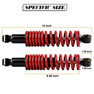 Yamaha Heavy Duty Rear Shock Absorber with Spring for G29 Drive, G22, G20, G19, G16 and G14 Gas and Electric Golf Cart OEM JN4-F2210-00,JN3-F2210-00,Extended Length 14"