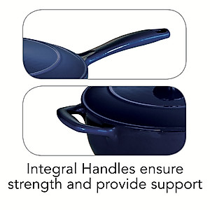 Tramontina Covered Saucier Enameled Cast Iron 3-Quart, Gradated Cobalt, 80131/071DS