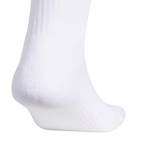 adidas Men's Athletic Cushioned Crew Socks with Arch Compression for a Secure fit (6-Pair), White/Black, Large