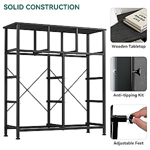 YITAHOME Dresser with 9 Drawers - Fabric Storage Tower, Organizer Unit for Living Room, Hallway - Sturdy Steel Frame, Wooden Top & Easy Pull Fabric Bins (Rustic Brown)