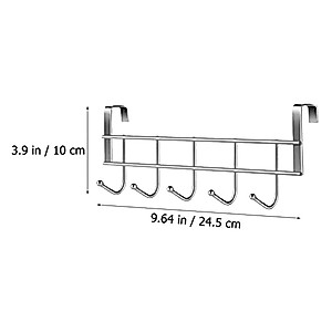 Garneck 2pcs Over The Door Hooks Stainless Steel Towel Hook Coat Hanger Rack for Hanging Bags Hat Belt Scarves Leashes Hallway Entryway Office