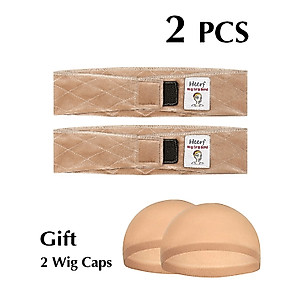 Adjustable Velvet Wig Grip Comfort Band, Wig Liner Headband, Headband Holder for Wigs for Men Women 2 Pack