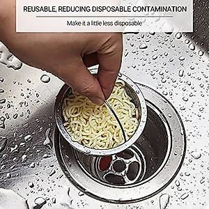 SooGree 2 Pack Sink Drain Strainer,3 inch Diameter with Handle,304 Stainless Steel Kitchen Sink Strainer,Perfect for Kitchen Sinks,Rust Free,Anti Clogging (Long Shape)