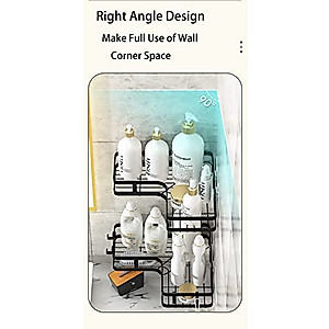 Corner Shower Caddy Shelf,Strong Adhesive Stainless Steel Shower Shelves No Drilling(2 Pack), Rustproof Stainless Steel Bathroom Wall-mounted Shower Organizer for bathroom,dorm and kitchen.(White)