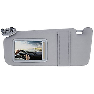 Left Driver Side Sun Visor Compatible with 2007 2008 2009 2010 2011 Toyo-ta Camry and Camry Hybrid Without Sunroof Replaces Model 74320-06780-B0(Gray)