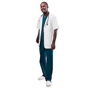 Adar Universal Unisex Lab Coats - Short Sleeve 31" Consultation Lab Coat - 2816 - White - 3X