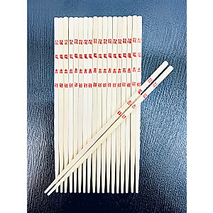 JapanBargain 3780, Pack of 10 Pair Reusable Bamboo Wood Chopsticks Paint Free Dishwasher Safe