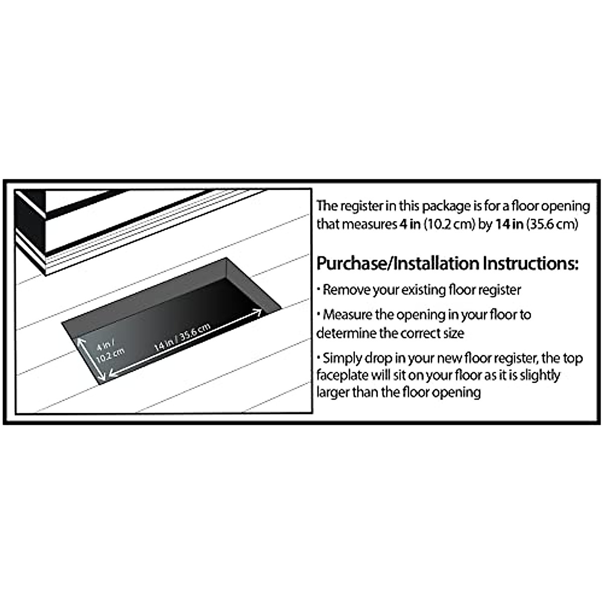 Decor Grates NGH414-NKL New Gothic Floor Register, 4 x 14 Inches, Plated Nickel