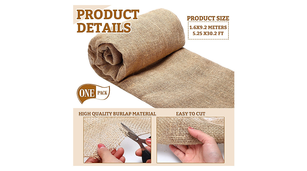 Natural Burlap Roll for DIY Projects & Decor