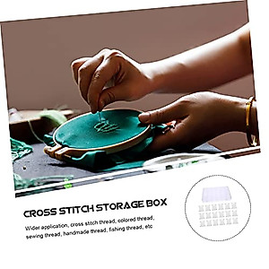 EXCEART 1 Set Box Embroidery Thread Finishing Hand Tool Embroidery Floss Plastic Stand Plastic Winding Board Bobbin Winder Embroidery Organizer Threads Winding Board Cross Stitch Holder