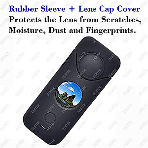 Screen Protector for Insta360 ONE X2 + Black Rubber Sleeve,ULBTER Silicone Protective Case for Insta 360 ONE X2 Panoramic Action Camera Accessory