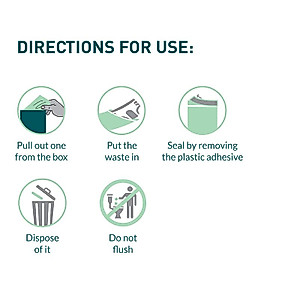 Sirona Adult Diaper Waste Bags, 60 Count, 12.5 x 15 Inch, Oxo-Biodegradable, Discreet, Environment Friendly, Odor Lock, Tamper Proof