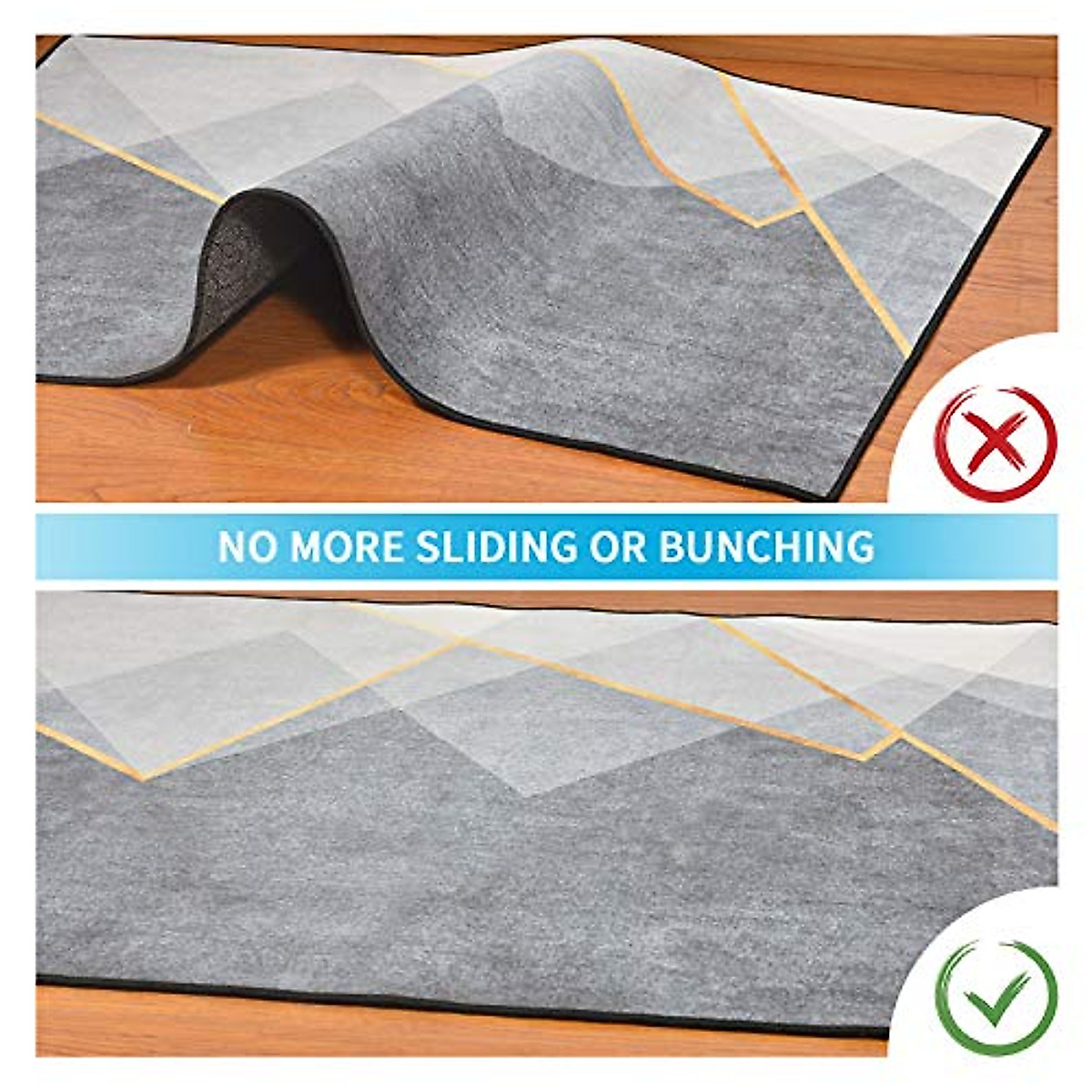 ZAKRA Non Slip Rug Pads,Anti Skid Carpet Mat,Provides Protection and Cushion for Area Rugs, Carpets and Floors,Extra Strong Grip and Thick Padding for Safe.(2x6 Ft)