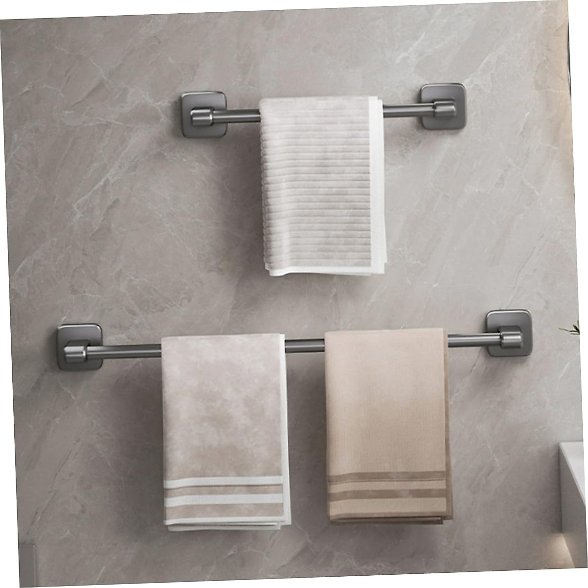 ABOOFAN Wall Nail- Single Pole Towel Hanger Gray 50cm Kitchen Cabinets Towel Rack Towel Bar Wall Mount Towel Organizer Bathroom Slipper Bathroom Racks Towel Holder Wall Heavy