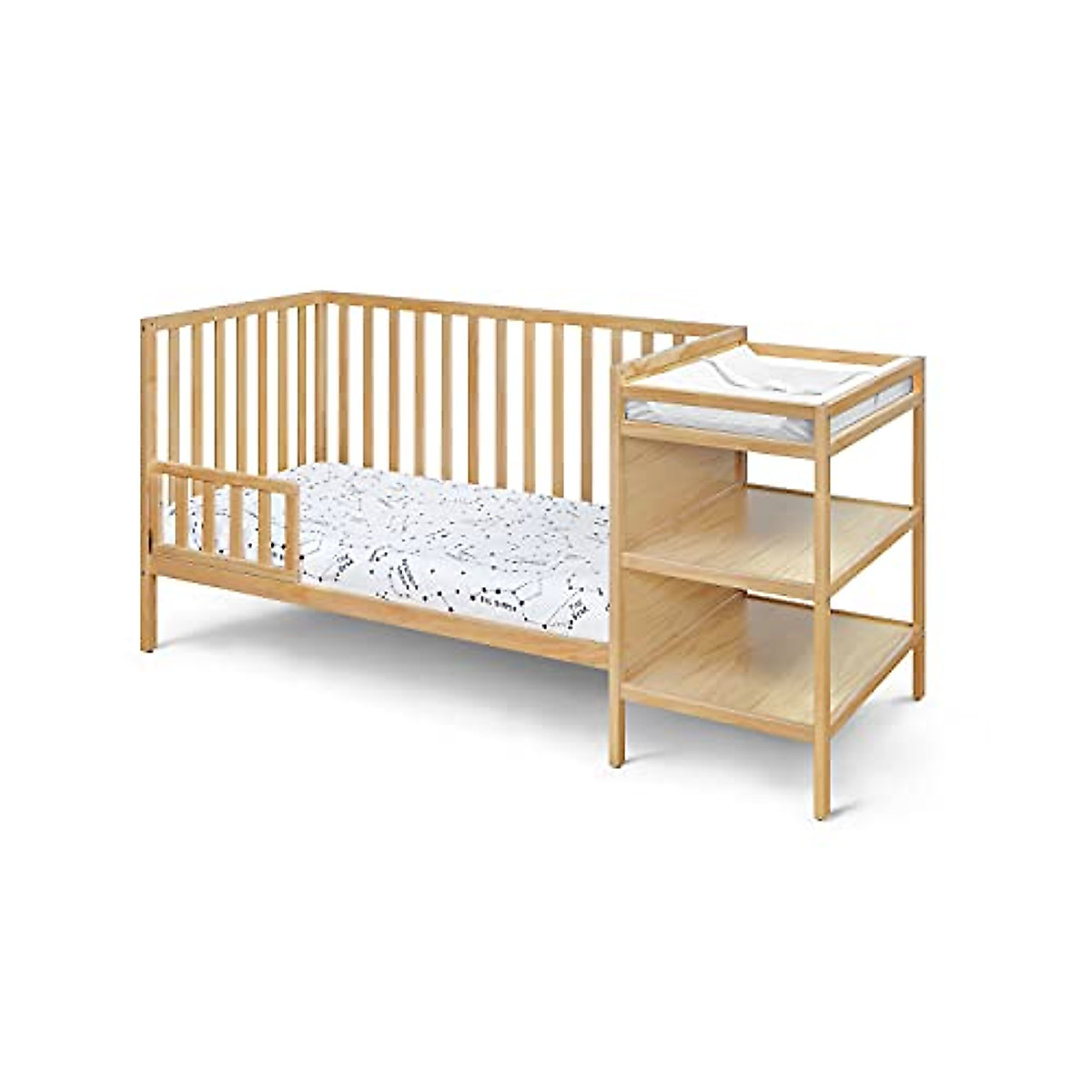 Suite Bebe Palmer Island 3-in-1 Convertible Crib and Changer Combo in Natural
