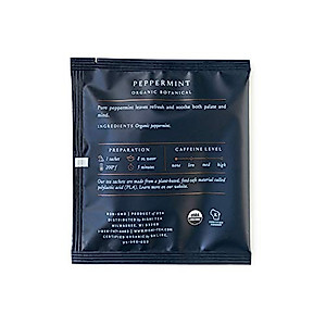 Rishi Tea Peppermint Herbal Tea - USDA Organic Direct Trade Sachet Tea Bags, Certified Kosher, Caffeine Free Calming Sweet & Cooling Pure Peppermint Leaves - 50 Count (Pack of 1)