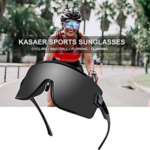 Karsaer Vision Big Shield Wraparound Sunglasses Rave for Men Women Neon Sun Visor Glasses Cycling Ski Shades 80s 90s