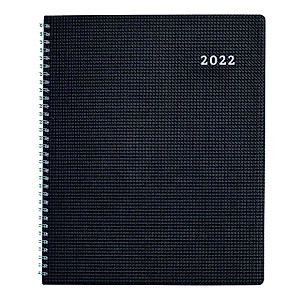 Brownline 2022 DuraFlex Monthly Planner, 14 Months, December 2021 to January 2023, Twin-Wire Binding, 11" x 8.5", Black (CB1262V.BLK-22), Burgundy; Gray
