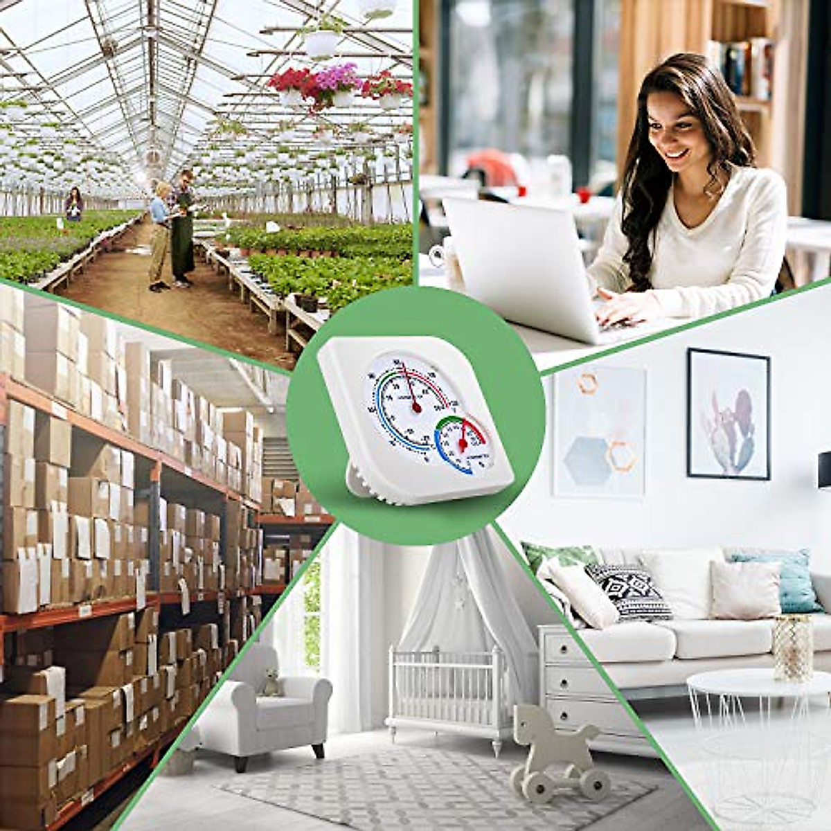 Outdoor/Indoor Thermometer Hygrometer Indoor Humidity Monitor Temperature Humidity Gauge Meter with Fahrenheit/Celsius(℉/℃) for Humidors Greenhouse Garden Cellar Closet Etc by AikTryee