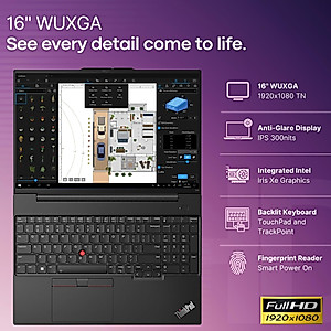 Oemgenuine Lenovo ThinkPad E16, WUXGA 16" IPS, Intel Deca Core i5-1335U (Beats i7-1255U), 16GB RAM, 1TB NVMe, FP, Backlit KB, WiFi 6 + BT, RJ-45, FHD Webcam, W11P, Business Laptop