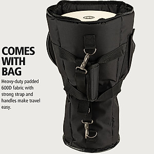 Meinl Percussion Style Djembe Hand Drum Circle Instrument with Bag, Carved Mahogany — NOT Made in China — African Mali Weave Rope Tuning, 2-Year Warranty (ADJ3-M