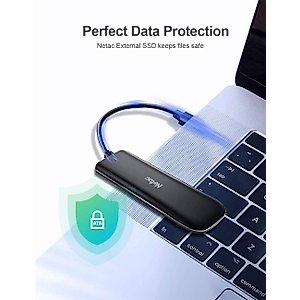 Netac SSD External Drive, Portable SSD 1TB for Type C, Up to 980MB/s, NVME SSD PCIE, USB 3.2 Gen2 10Gbps External Solid State Drive