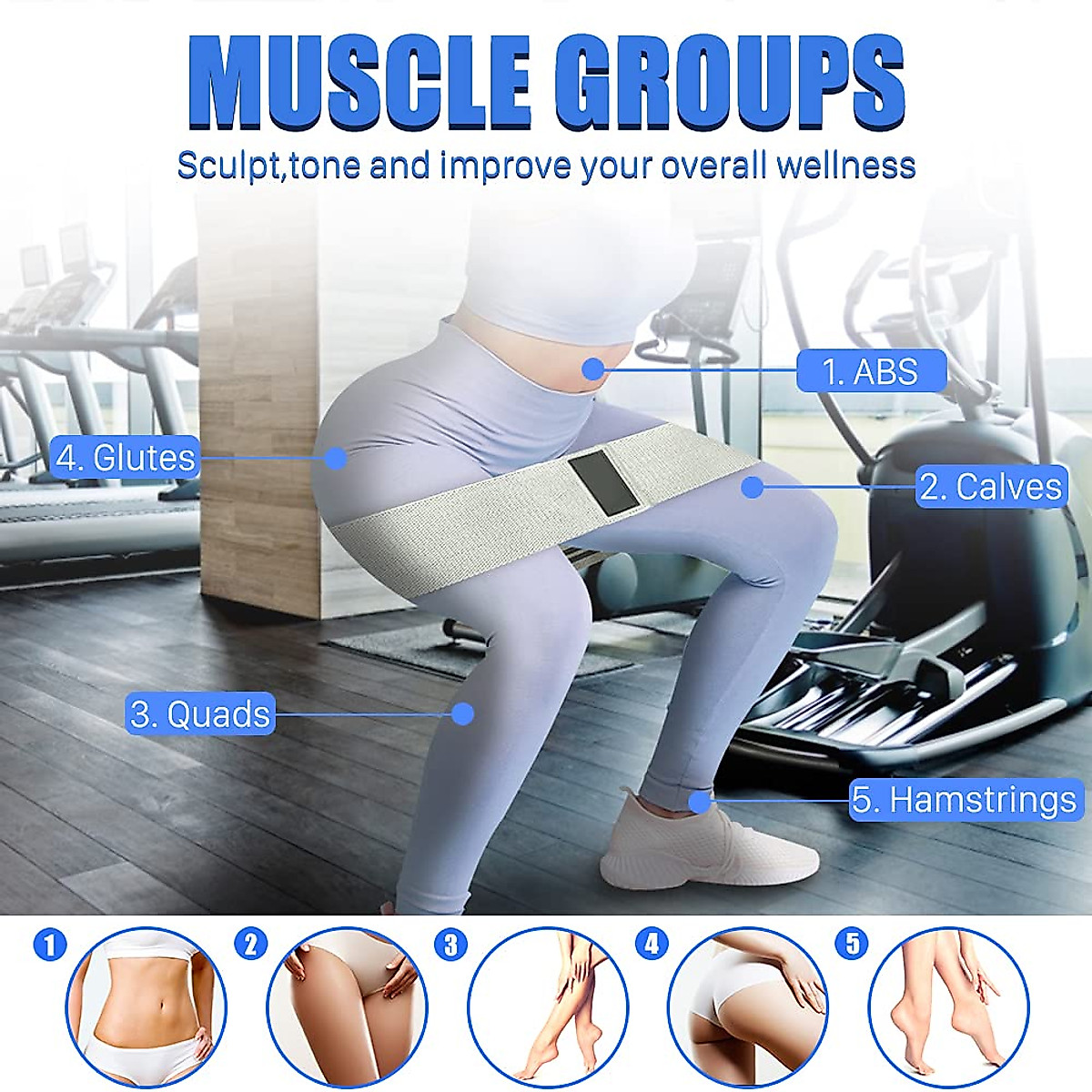 Uten Resistance Bands for Women and Man, Non-Slip Booty Bands for Legs and Butt, 3 Levels Workout Bands Exercise Bands Glute Bands Elastic Bands for Home Fitness, Yoga, Pilates, Gym