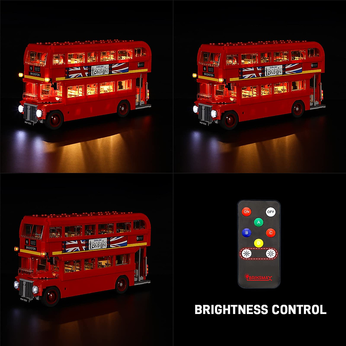 BRIKSMAX Led Lighting Kit for Creator London Bus - Compatible with Lego 10258 Building Blocks Model- Not Include The Lego Set (Remote-Control Version)