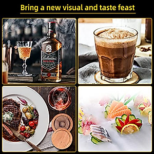 Cocktail Smoker Kit with Torch, 4 Kinds of Wood Chips for Drink Smoker Infuser Kit, Bourbon/Whiskey Smoker Accessories, Old Fashioned Smoker Kit as Ideal Gifts for Men, Dad, Husband