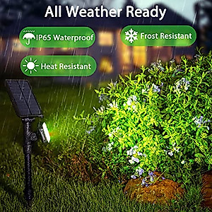 JSOT Solar Spot Lights Outdoor, 700 Lumen Solar Lights Outdoor Waterproof, Solar Powered Spotlight Landscape Lighting for Outside House Garden Yard Backyard Driveway Tree (Cool Light, 4 Pack)