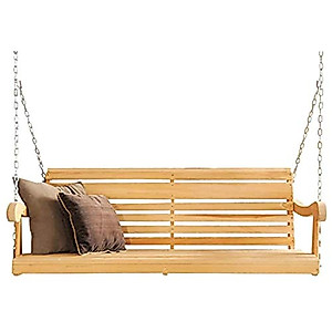 Ecommersify Inc 5 Ft Porch Swing from High end Hand Selected Rot-Resistant Cypress Wood - Chains Included