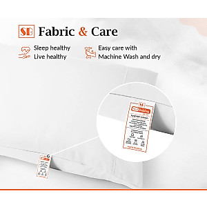 SGI Body Pillow Cover, 100% Smooth Egyptian Cotton 600 TC, Luxurious, Breathable, Cooling Body Pillow Cover, Solid White, 21x56, Pack of 1 Envelope Style