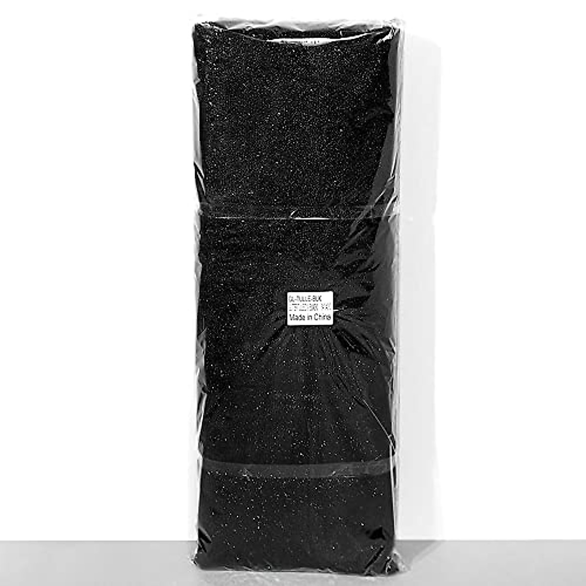 TCDesignerProducts Black Glitter Tulle Wedding Decorating Fabric, 54 Inches x 40 Yards