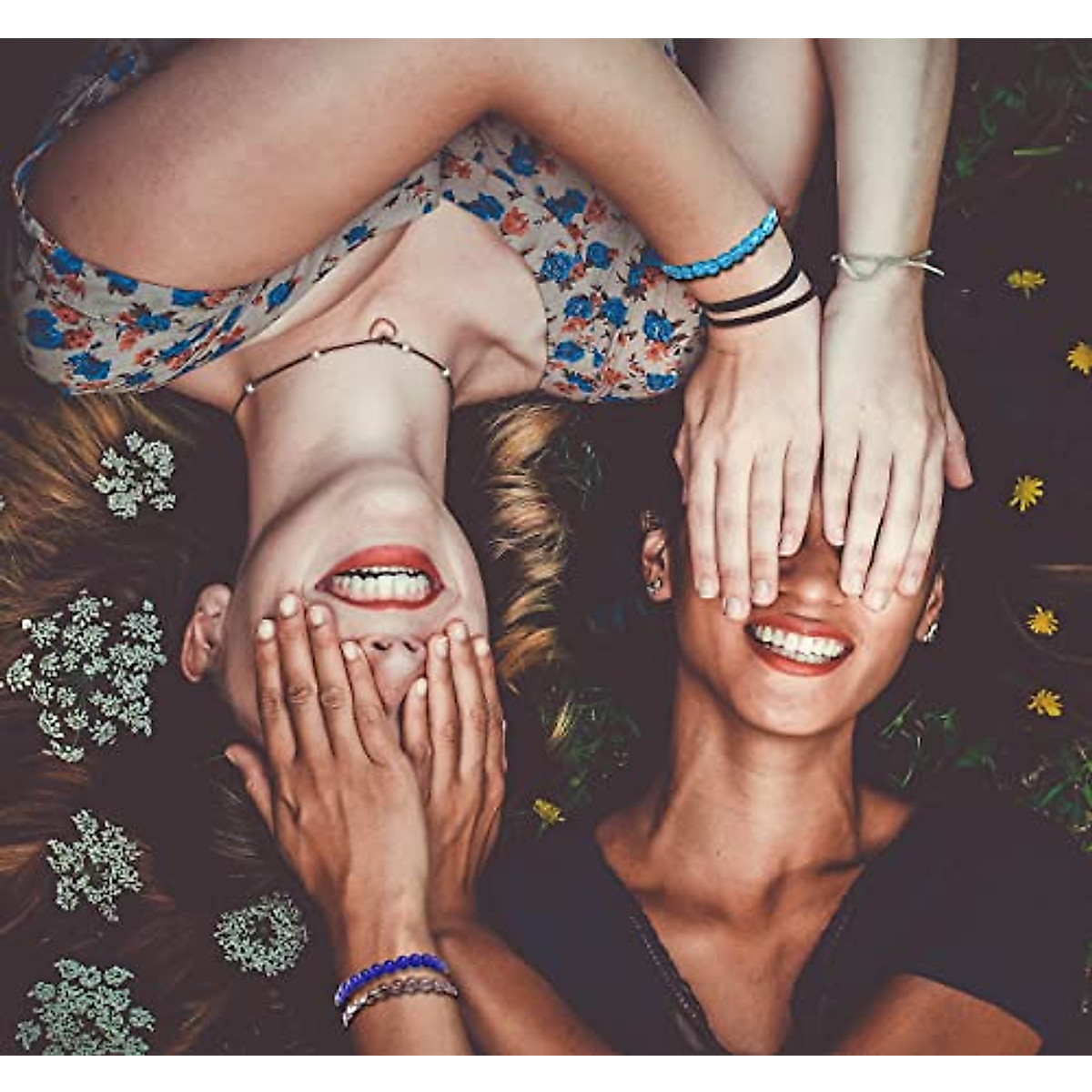 CASDAN 21Pcs 8mm Beaded Stretch Bracelet Handmade Glass Bracelet for Women Men Colorful Crystal Beads Bracelet Elastic Round Bead Bracelets Jewelry