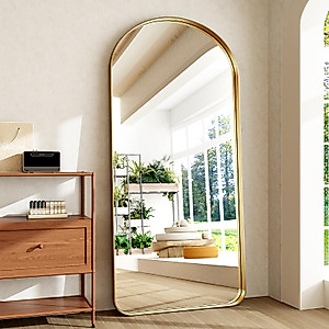 Easly 71"x30" Extra Large Arched Full Length Mirror - Leaning Mirror Arch Wall-Mounted Mirrors - Aluminum Alloy Frame Modern Simple Home Decor - for Living Room Bedroom Cloakroom