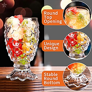 INFTYLE Set of 6 Pineapple Cocktail glasses Vintage glassware Whiskey Glasses Classic Wine Drinking Glasses Mixed Drinkware Sets Gift for Men Women(8oz)