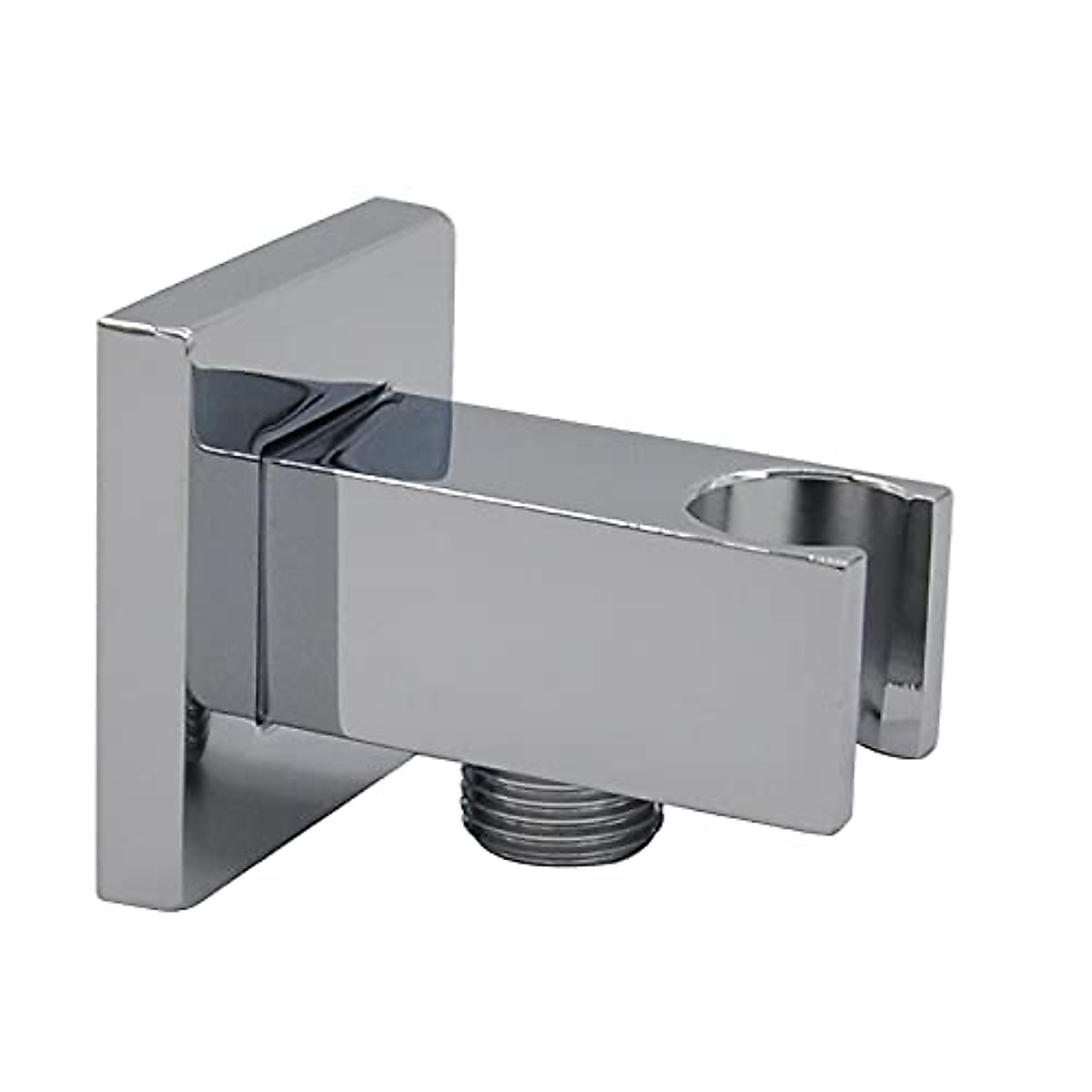 Aquaiaw Shower Arm and Wall Supply Elbow Bundle, 12 inch Ceiling Mount Shower Arm with Anti-Scratch Flange, Wall Union with Handheld Shower Head Holder, Both Solid Brass, Both Polished Chrome