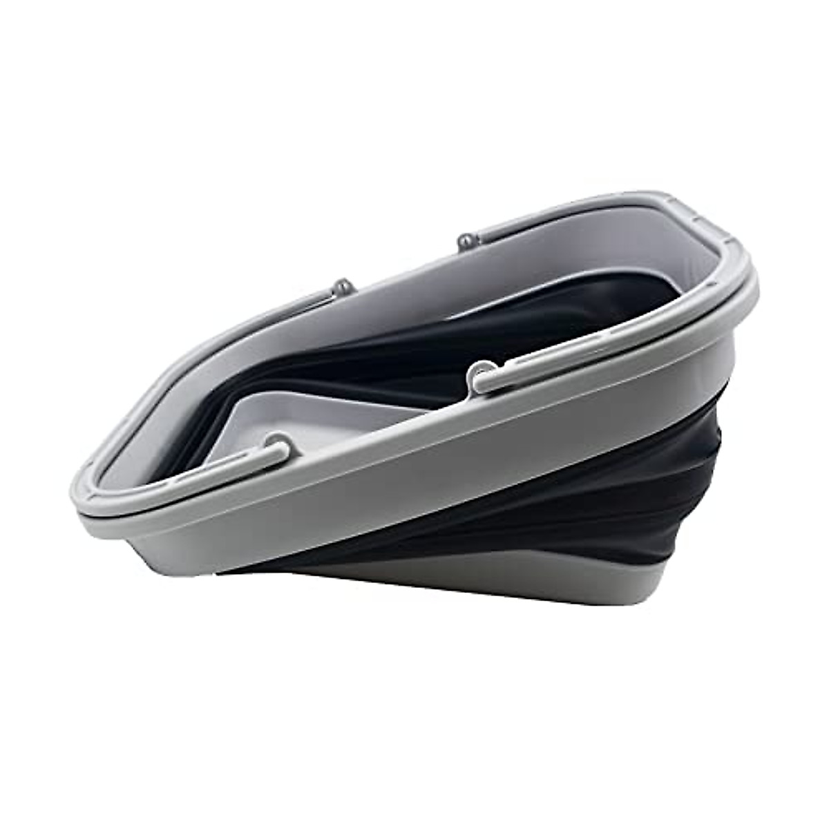 SAMMART 19L (5 Gallons) Collapsible Tub with Handle - Portable Outdoor Picnic Basket/Crater - Foldable Shopping Bag - Space Saving Storage Container (Grey/Slate Grey)