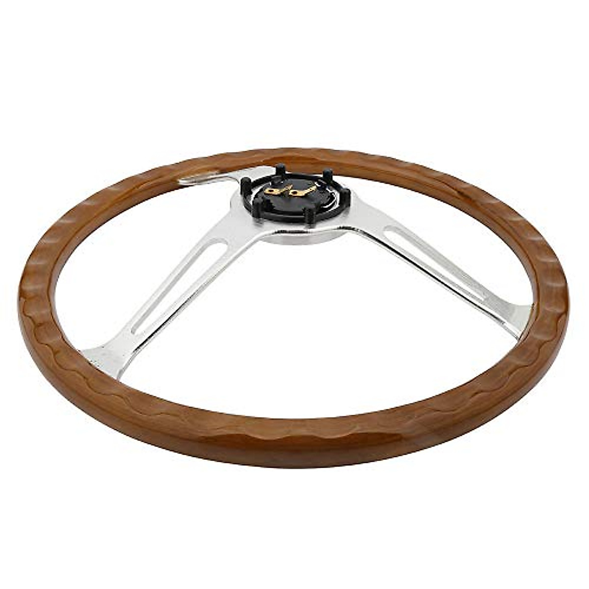 Universal 380mm 15" Inch Deep 40mm Grant Classic Nostalgia Style Wood Grain Steering Wheel with Horn Kit