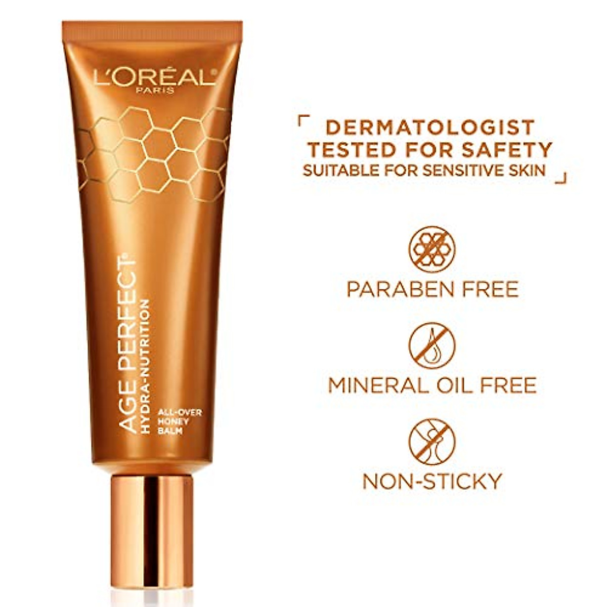 L'Oreal Paris Skincare Age Perfect Hydra-Nutrition All-Over Balm with Manuka Honey Extract and Nurturing Oils, to Soothe and Rescue Dry Skin, Paraben Free, 1.7 oz.