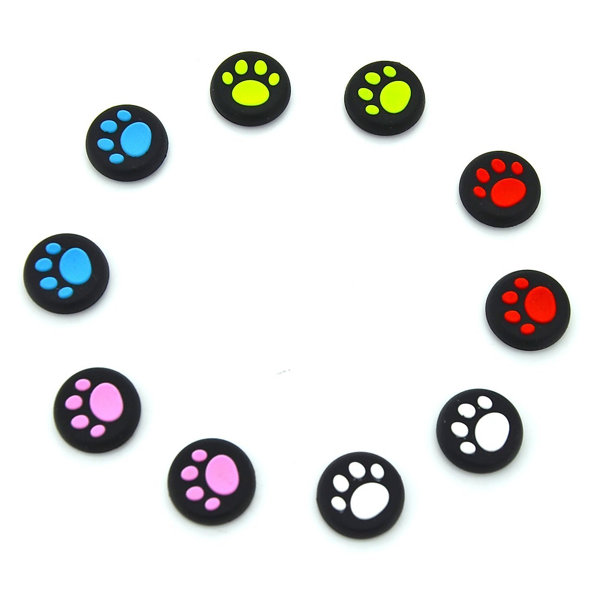 Analog Silicone Thumb Stick Grips Cap Joystick ThumbSticks Caps Cover for PS4 PS3 Xbox One Xbox 360 PS2 Game Controllers (10 pcs Cat Dog Paw)