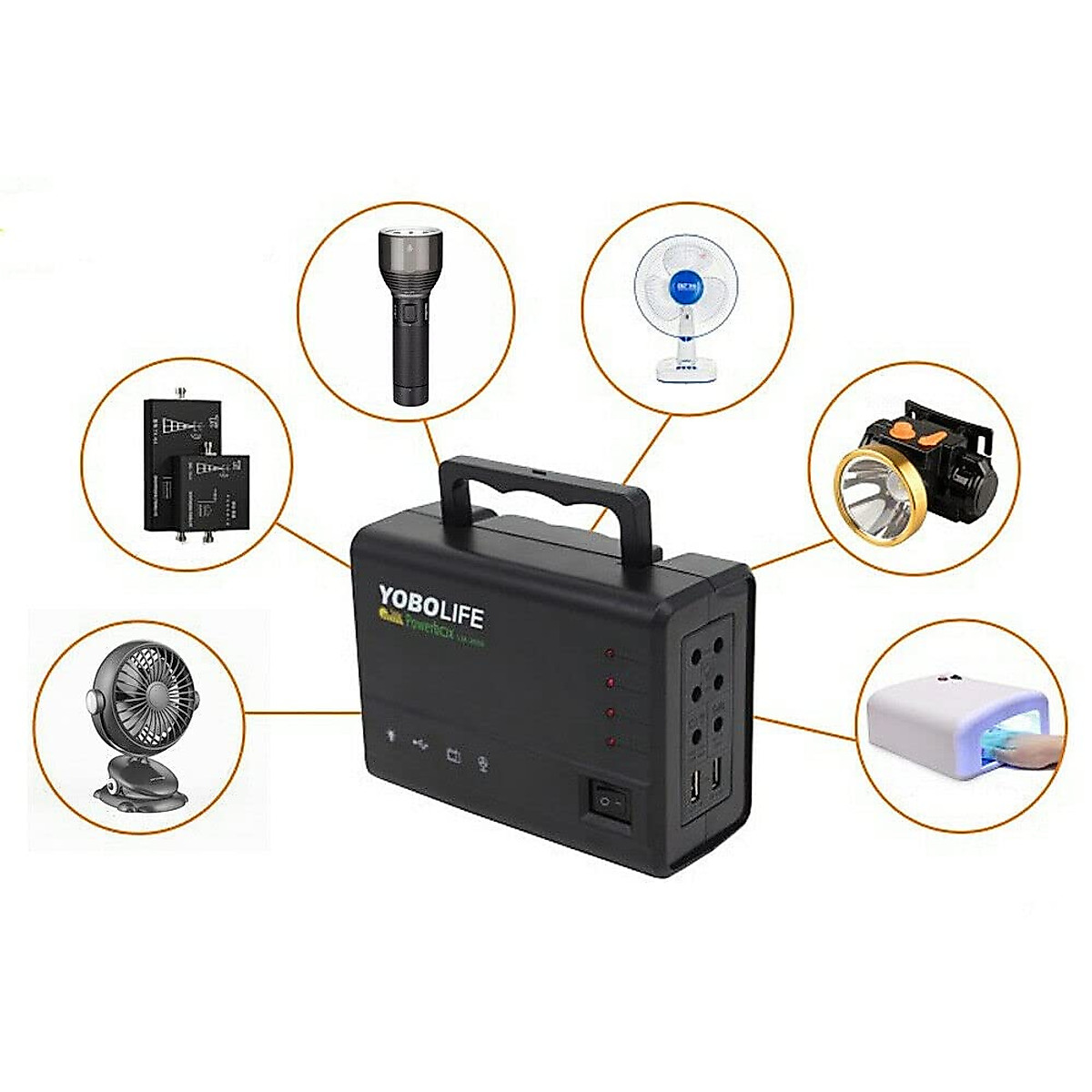 Solar Generator-Portable power generator with solar panel,LED Light USB Charger Camping with 4 Bulbs,Reusable Solar Generator Power Storage Power Panel, Emergency Power Supply