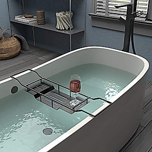 Gatco Bathtub Caddy, 28-37 Inch, Matte Black