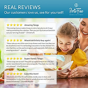 Salad Tongs for Serving - Salad Serving Utensils - Salad Tongs Dishwasher Safe - Plastic Salad Tongs - Salad Servers - Salad Hands - Salad Spoons for Serving - Nesting Salad Tongs - Salad Mixing Tongs