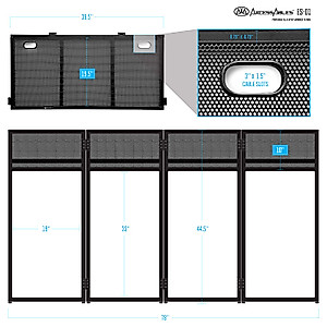 AxcessAbles Portable DJ Facade Booth with Black and White Lighting Scrims, Carry Cases | Standing DJ Table - 40" x 20" | DJ Controller Stand | Recording Mixer Stand| DJ Booth (ES-01)