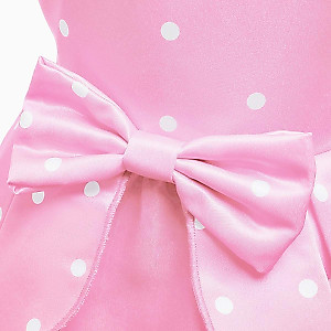 Mouse Dress Girls Mouse Costume for Toddler Baby Birthday Outfit Polka Dots Infant Kids Halloween Costumes Dress Headband Cosplay Mini Princess Gown Themed Party Supplies Pink 6-7 Years, Little kid