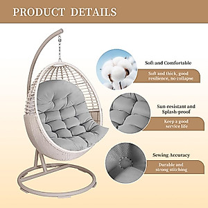 BCKNT Thicken Hanging Basket Seat Cushion, Hammock Swing Chair Cushions, Soft Egg Patio Chair Cushion with High Elasticity PP Cotton, for Indoor and Outdoor Garden Offices