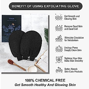 Exfoliating Gloves, Exfoliating Body Scrubber for Bath Shower Exfoliation, Body Scrub Exfoliator Loofah Sponge for Dead Skin Remover, Deep Korean Exfoliating Mitt