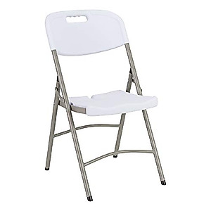 Norwood Commercial Furniture Blow-Molded Plastic Folding Chairs for Indoor/Outdoor Events, Commercial Event Chairs with 400-lb. Weight Capacity, Set of 4, White