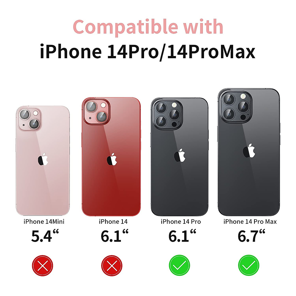 Mansoorr Camera Lens Protector for iPhone 14 Pro/iPhone 14 Pro Max, Alloy Metal Camera Cover with Tempered Glass Screen Protector Accessories,Black 2 Pack